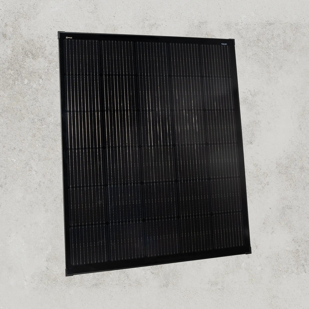 200W 12V Slimline Square Black Glass Solar Panel (20mm Frame ...