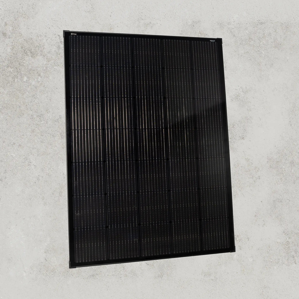 230W 12V Slimline Black Glass Solar Panel (20mm Frame) – Bushwakka ...