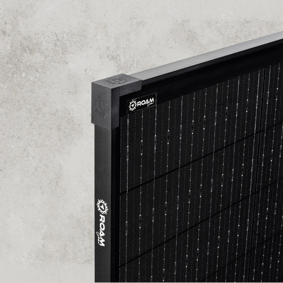 200W 12V Slimline Square Black Glass Solar Panel (20mm Frame ...
